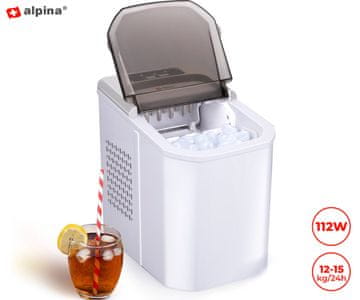 Alpina ledomat / uređaj za pravljenje leda, 112W, 12-15kg/24h, displej ...