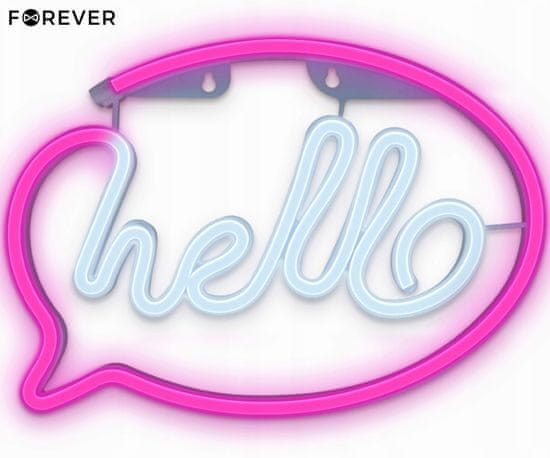 Forever Hello Neon LED svjetlo, ukrasno, USB/3x AA baterije, on/off ...