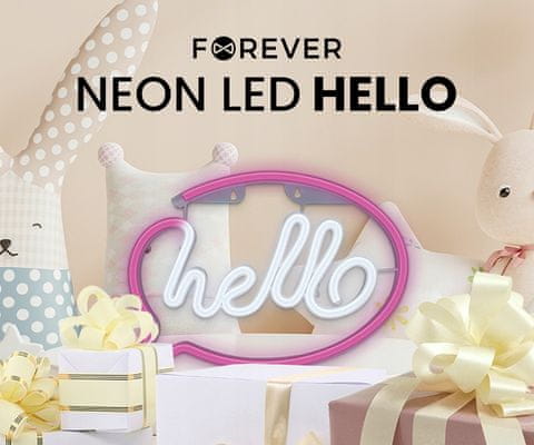 Forever Hello Neon LED svjetlo, ukrasno, USB/3x AA baterije, on/off ...