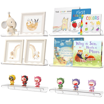 Nikcorp Zidne police za dječju sobu 6 kom, akrilne police za knjige i ...