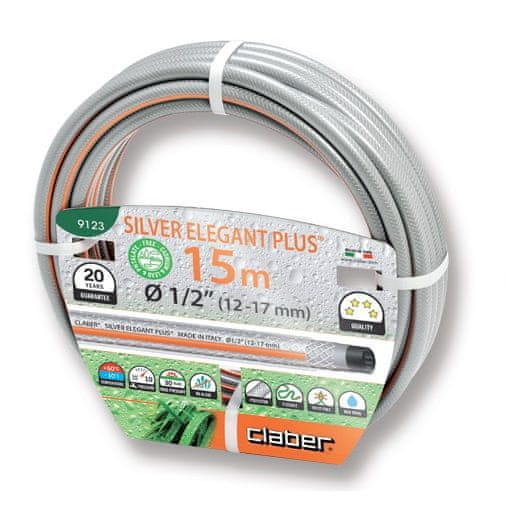Claber crijevo za vodu Silver Elegant Plus (9123), 13 mm, 15 m | MALL.HR