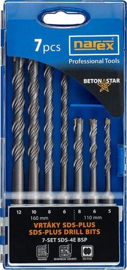 Narex Set svrdla za beton SDS+ 4biti 5-12 mm (7 kom) 7SET SDS-4E BSP 65405612 | MALL.HR