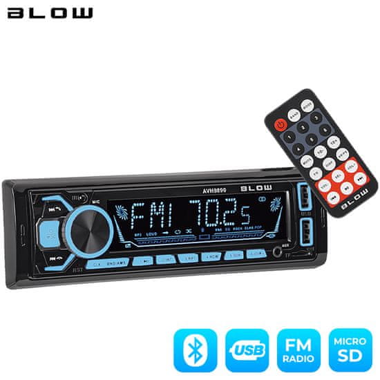 Blow AVH8890 auto radio, MP3, daljinski upravljač, Bluetooth, MicroSD ...