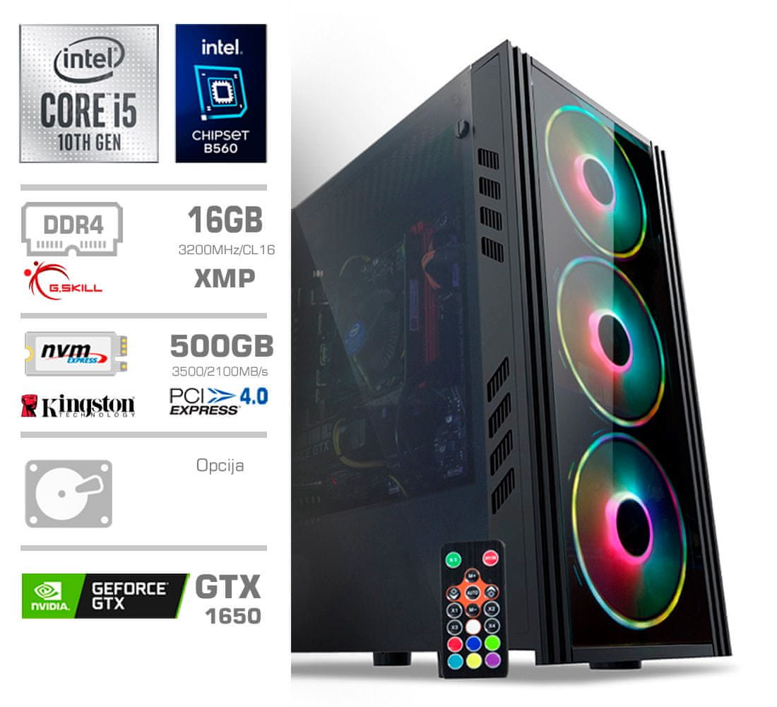 MEGA 5000 stolno gaming računalo (PC-G5554RGB) | MALL.HR